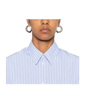 SPORTY  RICH Sporty & Rich Striped Embroidered Shirt