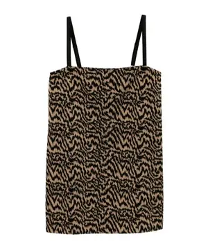 REFORMATION Adette Dress Animal Print Square Neck Spaghetti Strap Dress