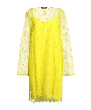 Max Mara Solid Embroidered Dress - Yellow