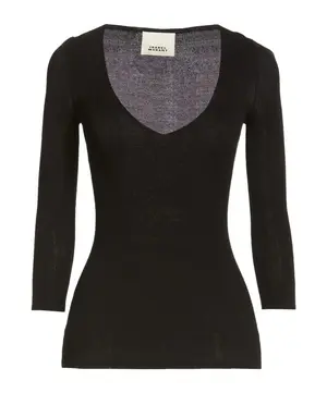 Isabel Marant Étoile Ribbed Knit Top With V-neck And 3/4 Sleeves