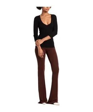 Isabel Marant Étoile Ribbed Knit Top With V-neck And 3/4 Sleeves
