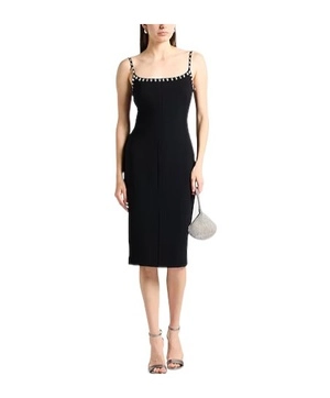 Max Mara Sleeveless Crystal Embellished Fitted Dress
