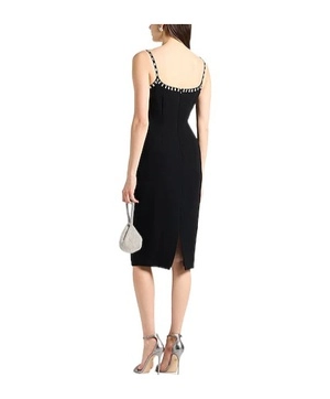 Max Mara Sleeveless Crystal Embellished Fitted Dress