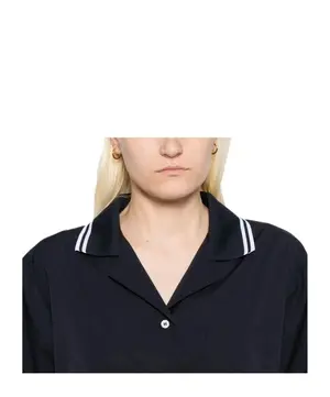 SPORTY  RICH Sporty & Rich Cotton Button-up Shirt With Embroidered Logo