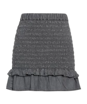 Isabel Marant Étoile Denim Mini Skirt With Double Ruffled Hem - Black