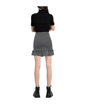 Isabel Marant Étoile Denim Mini Skirt With Double Ruffled Hem - Black
