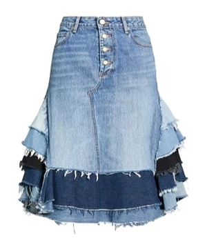 GANNI Multi-tonal Patchwork Denim Mini Skirt