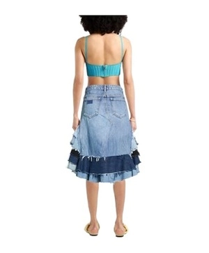 GANNI Multi-tonal Patchwork Denim Mini Skirt
