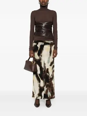 Nanushka Draped Panel Turtleneck Top - Black