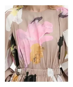 Stine Goya Floral Print Belted Puff Sleeve Blouse