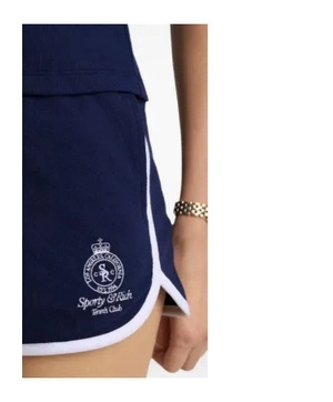 SPORTY  RICH Sporty & Rich Logo Embroidered Shorts