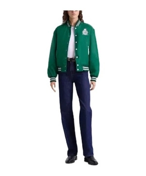 SPORTY  RICH Sporty & Rich Embroidered Satin Bomber Jacket