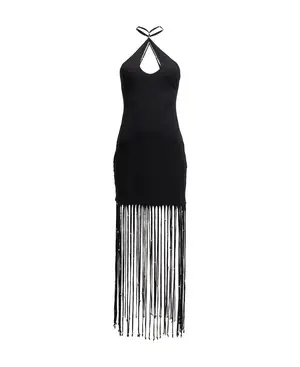 ROTATE BY BIRGER CHRISTENSEN Halterneck Fringed Mini Dress