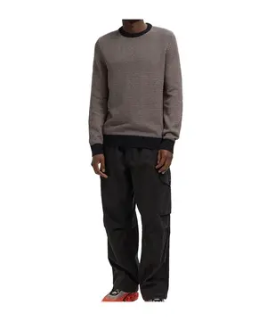 Barbour Wells Patterned Crew Neck Sweater - Black