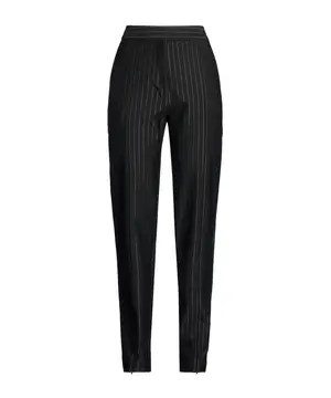 GANNI Vertical Striped Tapered Trousers - Black