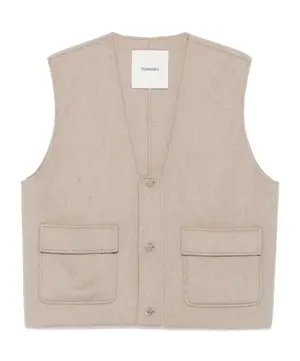 Nanushka Flap-pockets Cropped Gilet - Nude