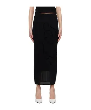 JEAN PAUL GAULTIER Flocked Logo Midi Skirt