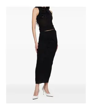 JEAN PAUL GAULTIER Flocked Logo Midi Skirt