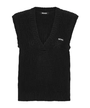 ROTATE BY BIRGER CHRISTENSEN V-neck Knitted Vest - Black