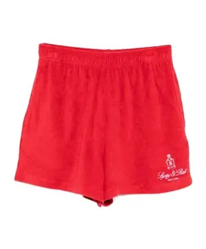 SPORTY  RICH Vendome Terry Shorts - Red