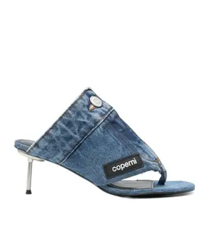 Coperni 70mm Denim Mules - Blue