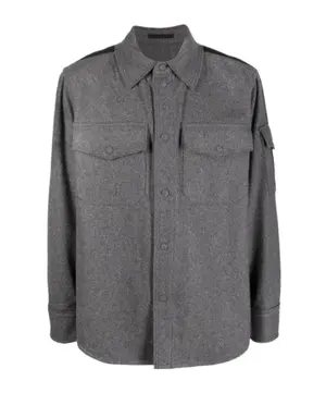 Helmut Lang Button-up Long-sleeve Shirt - Charcoal-grey