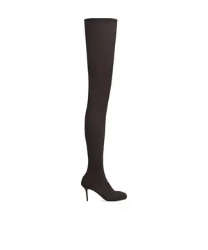 COURREGES Square-toe Mesh Boots - Black