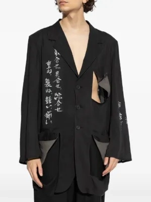 Yohji Yamamoto Cut Out-detail Blazer