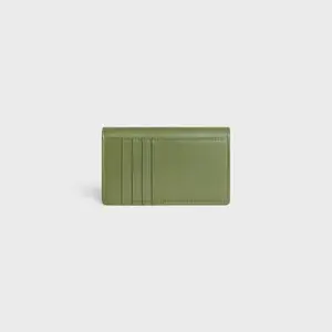 Celine Long Card Holder With Flap Triomphe In Shiny Calfskin
