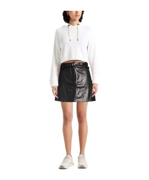 Sportmax Glossy Leather Mini Skirt With Buckle Belt