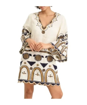ERES Medaillon Embroidered Midi Dress