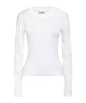 GANNI Solid Long-sleeve T-shirt - White