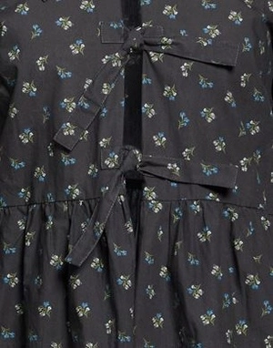 GANNI Floral Puff Sleeve Cropped Top - Black