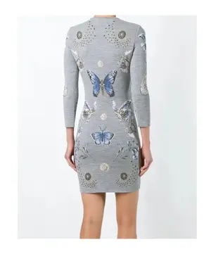 Alexander McQueen Butterfly Jacquard Knit Dress