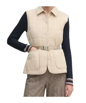 Mackage Helia Quilted Belted Gilet - Light Beige