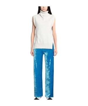 Balenciaga Shiny Velvet Straight-leg Trousers - Blue