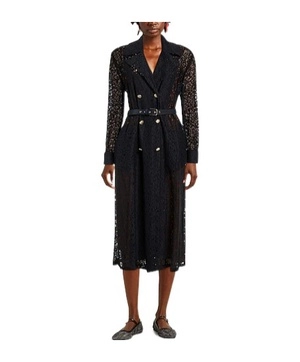 Max Mara Color-blocked Lace Shirt Dress