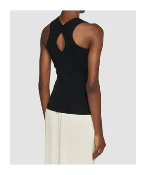 JOSEPH Keyhole Ribbed Knit Top