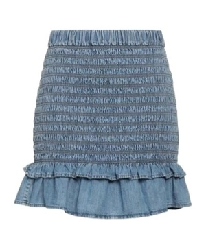 Isabel Marant Étoile Denim Mini Skirt With Ruffle Hem - Blue