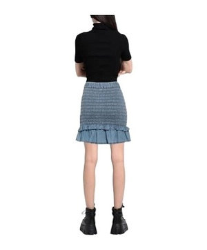 Isabel Marant Étoile Denim Mini Skirt With Ruffle Hem - Blue