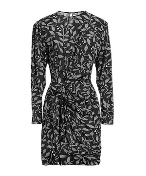 Isabel Marant Étoile Floral Printed Long Sleeve Dress - Black