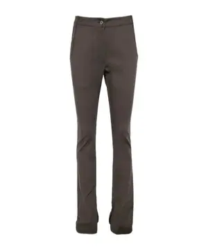 LOW CLASSIC Slit Hem Slim-fit Trousers - Black