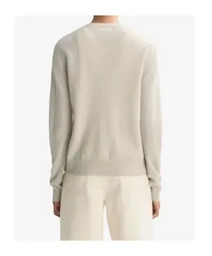 Soft Goat Buttoned Round-neck Cardigan