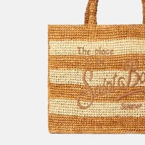 MC2 SAINT BARTH Woven Top Handle Bag - Brown