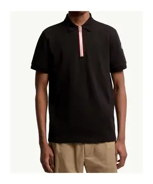 Moncler Tricolor-trimmed Cotton Polo Shirt