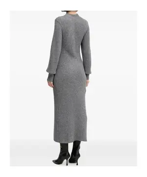 TWINSET Long-sleeved Ribbed Knit Dress With Turtleneck