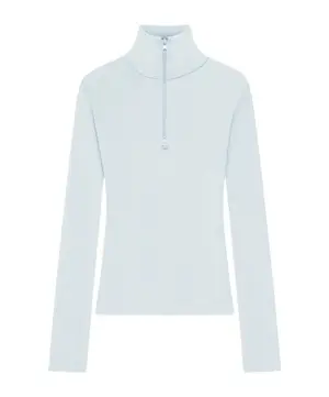 COURREGES Zipped Mock-neck Sweater - Light Blue