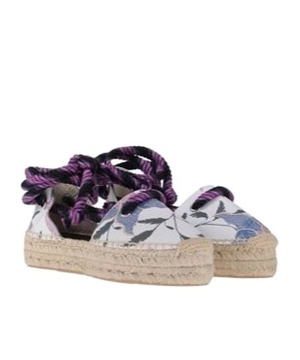 Isabel Marant Étoile Floral Print Canvas Ankle Strap Wedge Espadrilles
