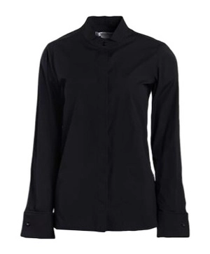 Max Mara Stand-collar Button-down Shirt - Black
