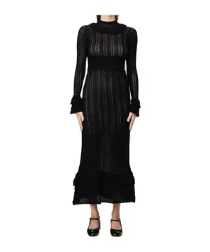 TWINSET Ruffled Knitted Maxi Dress